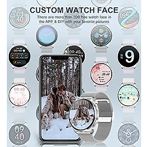 Smart Watch for Women (Answer/Make Call), Fitness Tracker for Android and iOS Phones Waterproof Smartwatch with 1.32" HD Full Touch Screen AI Voice Control Heart Rate Sleep Monitor Pedometer, Silver