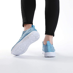 PEAK Womens Lightweight Walking Shoes - Comfortable Slip-on Sneakers for Running, Tennis, Gym, Casual Workout Sky Blue