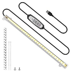 Sondiko Grow Light Strip, Full Spectrum Sunlike Auto ON&Off Grow Light Strip with 3/9/12H Timer&10 Dimmable Levels for Indoor Plants (13.2 inches Length)
