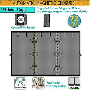 Magnetic Garage Screen Door for 2 Car Garage 19x9ft, Durable Heavy Duty Fiberglass Screen Mesh, Doors Screen with Magnets for Double Garage Doors Breathable, Easy Install, Pass-Through (Black, 19x9)