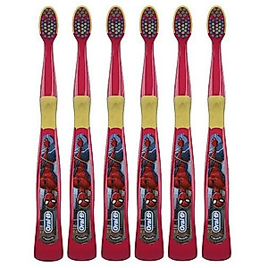 Oral-B Kids Spider Man Toothbrush for Little Children Ages 3+ Years Old, Extra Soft, Pack of 6