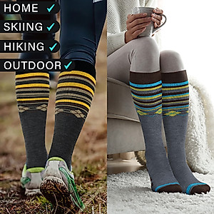 Ski Socks 50% Merino Wool Thermal Knee High Winter Snowboard Sport Socks Men Women