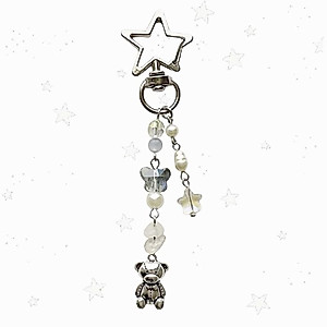 Cute Keychain Y2k Keychain Accessories Teen Girls Trendy Stuff Preppy Things Y2k Accessories (E-Blue,Small)