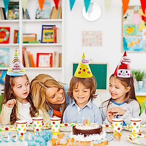 Rocutus Rainbow Birthday Party Hats, 30 Pieces, Paper, Cartoon, Costume Headwear, For Kids and Adults, Party Hat