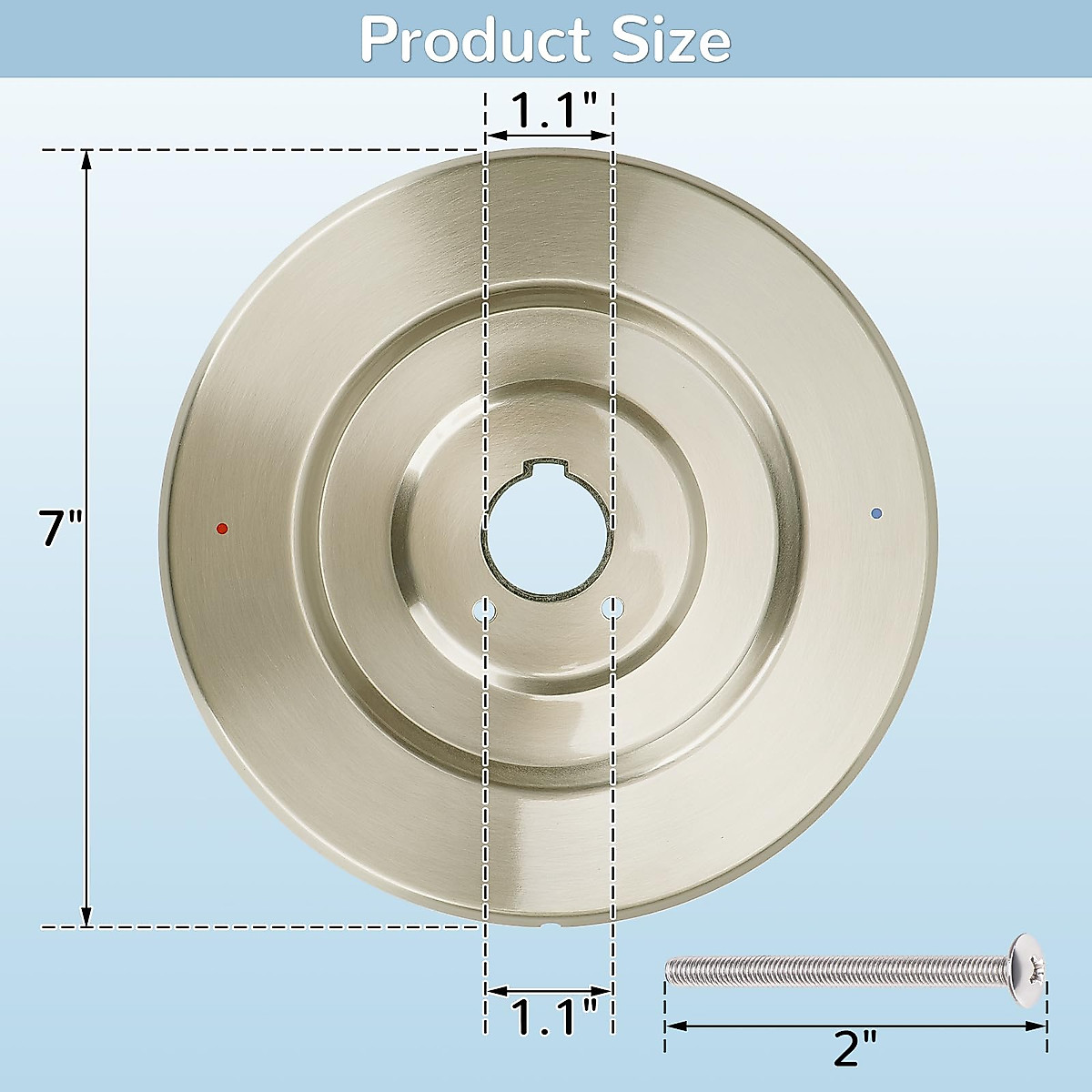 Chateau Collection Escutcheon Replacement for Moen 16090, for One-Handle Tub and Shower Faucets, Brushed Nickel
