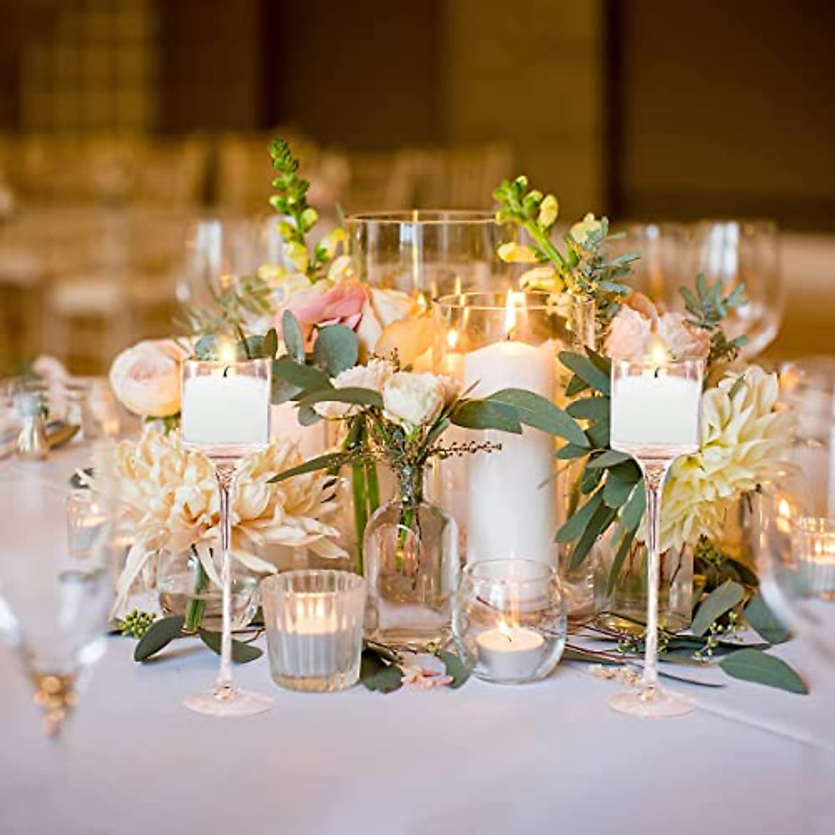 HOSVOT Set of 72 White Votive Candles for Wedding Party Birthday Holiday, 8 Hour Hand Poured Unscented Bulk Candles for Celebrations and Home Decoration