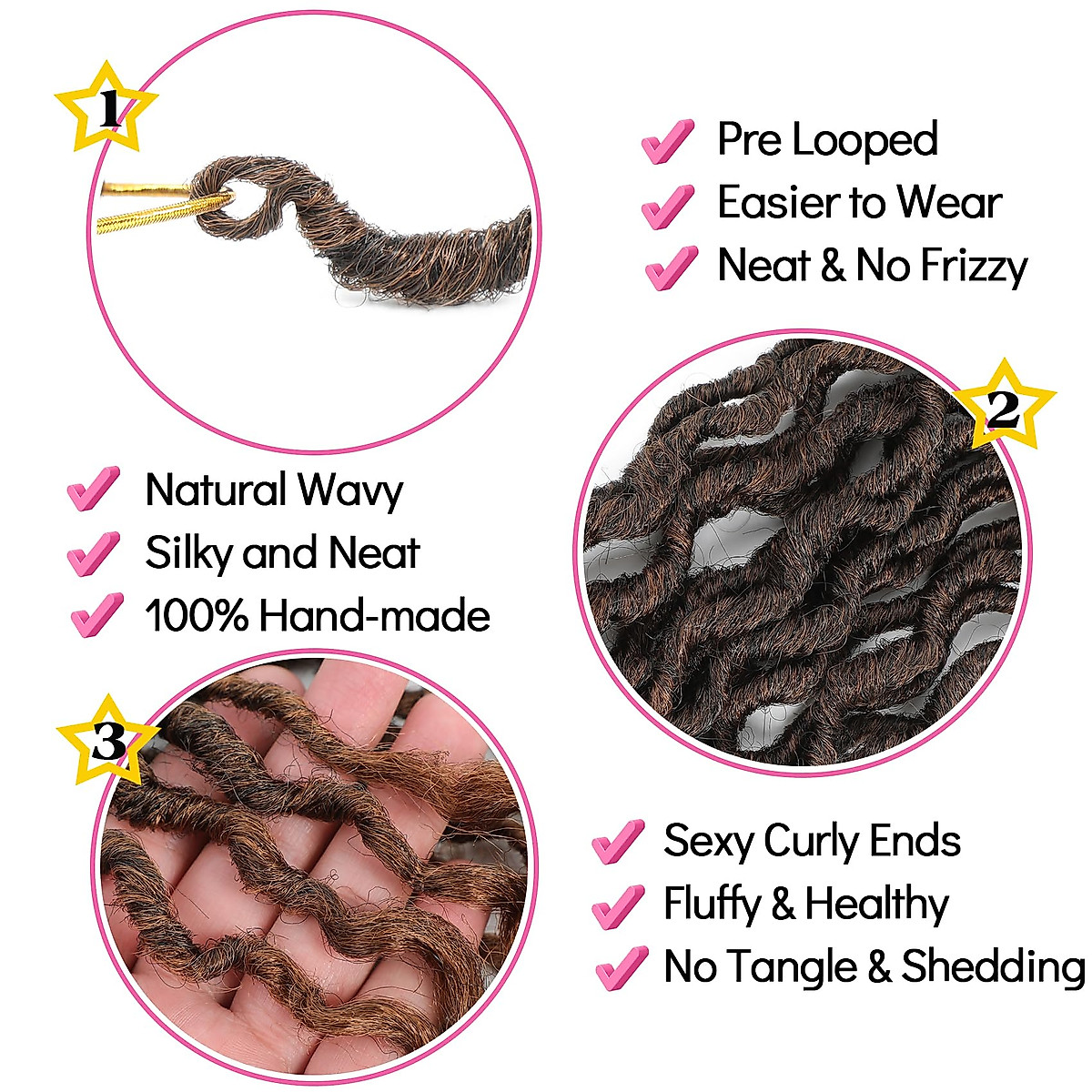 Karida Faux Locs Crochet Hair 18 Inch, 8 Packs Pre Looped Goddess Locs Crochet Hair, Wavy Crochet Faux Locs With Curly Ends, Boho Faux Locs Crochet Hair For Black Women (18 inch, T30#)