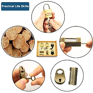 Inslat Montessori Lock and Key Toy Set for Toddlers, Montessori Elementary Materials Educational STEM Toy Matching Games Lock Set with Wooden Tray for 3 4 5 Year Old Kids