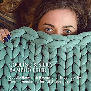 Cottonblue 12lbs Cooling Handmade Knitted Weighted Blanket - Soft, Breathable & Evenly Weighted for Better Sleep, Twin/Full Size 48"x72", Machine Washable, All-Season Comfort