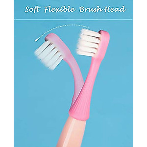 newrichbee 6 Packs Kids Toothbrush,Lovely Little Mushroom Extra Soft Bristles Toddler Toothbrush for 1-3Years Old (Pink& Yellow &Blue)