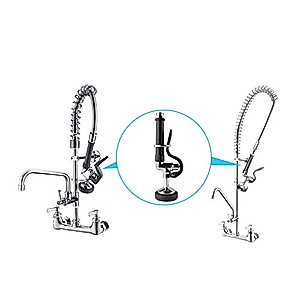 CWM Pre Rinse Sprayer Commercial Sink Faucet Spray Valve Chrome Finished (Black)