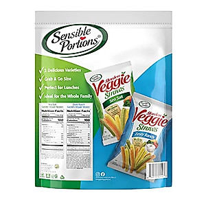 Sensible Portions Garden Veggie Straws, Sea Salt & Ranch Multipack, 75 oz Bag, 10 Count