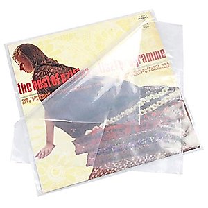 Skywin Vinyl Record Sleeves - 3 Mil Thick 100 Record Sleeves Outer Preserve Vinyl Records Protect from Dust and Scratches, Transparent Vinyl Outer Sleeves Showcase Album Cover Art (7 inch, 100 Pack)
