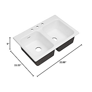 American Standard 77DB33223.308 Kitchen Sink, 3 Holes