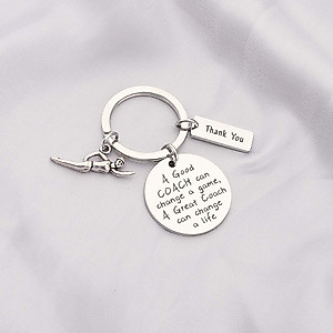 POTIY Coach Appreciation Gift Swimming Coach Keychain A Good Coach Can Change A Game Swimming Jewelry Swimming Gift Thank You Gift for Swimming Coaches (Swimming Coach Keychain)