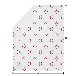 Sweet Jojo Designs Sports Baseball Patch Baby Boy Receiving Security Swaddle Blanket for Newborn or Toddler Nursery Car Seat Stroller Soft Minky - Red and White