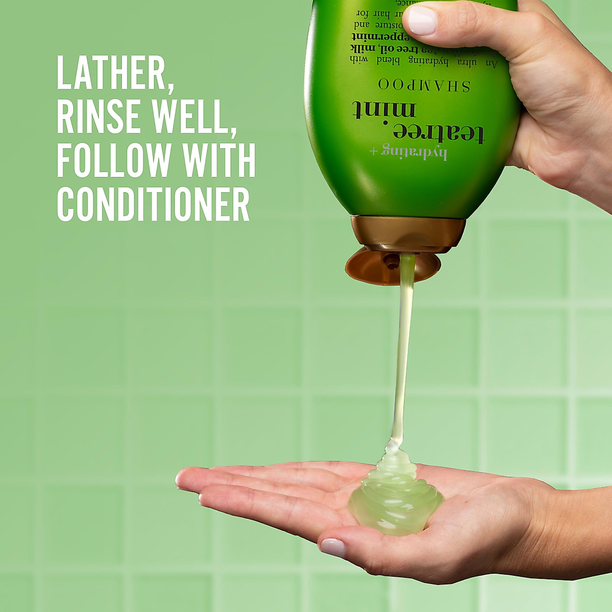 OGX Nourishing & Invigorating Shampoo with Peppermint Oil & Milk Proteins, Hydrating for Scalp, Paraben-Free, Sulfate-Free, 25.4 fl oz