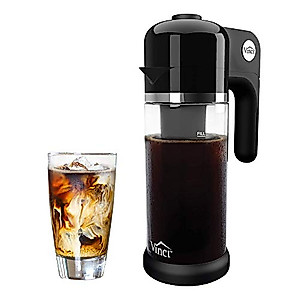 VINCI Express Cold Brew Patented Electric Coffee Maker Cold Brew in 5 Minutes, 4 Brew Strength Settings & Cleaning Cycle, Easy to Use & Clean, Glass Carafe, 1.1 Liter (37 Fl Ounces)