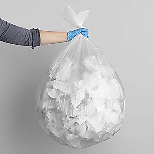 AmazonCommercial 45 Gallon Trash Bags 40" x 48" - 16 Micron Clear High Density Commercial Garbage Bags - 250 Count