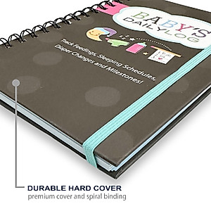 Baby’s Daily Log, Planner and Keepsake Journal- Track Feedings, Sleeping Schedules, Memorable Moments, Milestones by Kahootie Co (Brown)