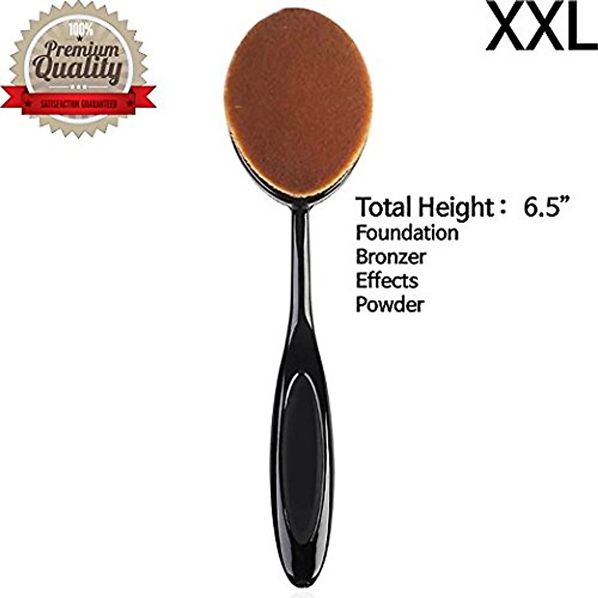 Beautia Oval Makeup Brush 2X Large Size Fast Flawless Application Liquid Cream Powder Foundation
