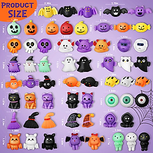 Halloween Party Favors for Kids-60 Pack Halloween Squishy Toys,Mini Stress Relief Toys in Bulk,Halloween Goodie Bag Fillers Gifts for Kids,Trick Or Treat Bags Toys Bulk,School Classroom Rewards Prizes