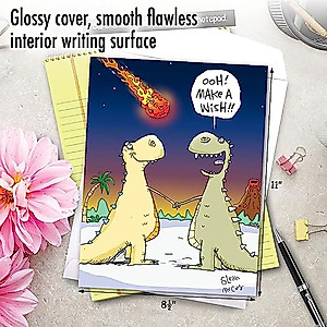 NobleWorks - 1 Jumbo Funny Birthday Card with Envelope (8.5 x 11 Inch) - Birthday Occasion Humor, Group Cartoon Card - Make a Wish J9735