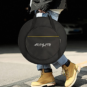 AKOZLIN 21" Cymbal Gig Bag with Carry Handle,5mm thick Padded cotton for perfect protection, Great for Dust-proof and waterproof Storage（Black)