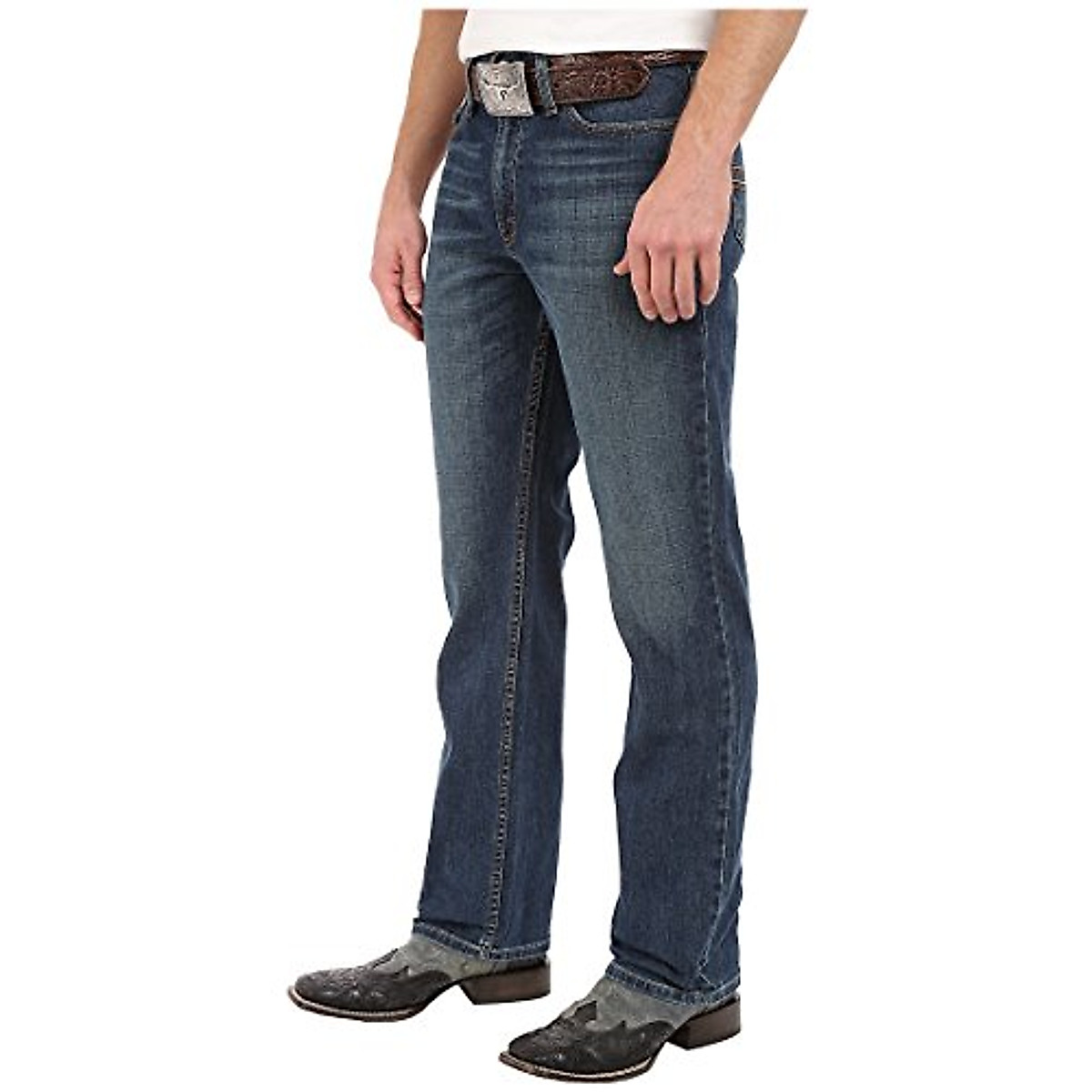 Cinch Men's Silver Label Slim-Fit Jean, Dark Stonewash, 32W x 32L