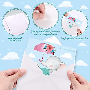 24 Pack New Baby Card Baby Congratulations Cards with Envelopes Set, 6 Designs Cute Animal Baby Card for Baby Shower to Welcome a New Baby Boy or Girl Greeting Note Cards