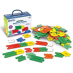 Learning Resources Skill Builders! Sentence Puzzles - Educational Puzzles for Kids, Kindergartner Learning Games, Reading Games for Kids,112 Pieces, 5+ Ages