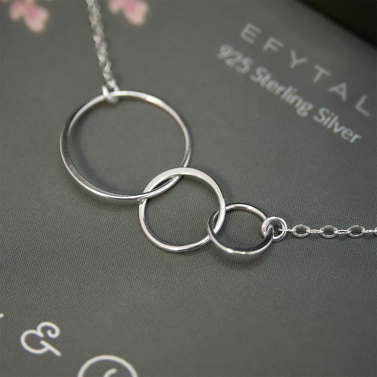 EFYTAL Mother and Children Necklace, Sterling Silver or Gold Plated Infinity Necklace, Mom Necklace for Women, Mom Gifts from Daughter, New Mom Baby Shower Gifts