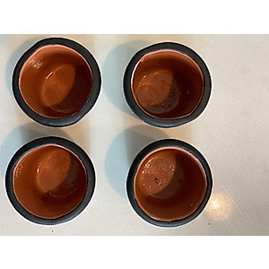 Authentic Clay Tequila - Mezcal Shot Glass Set (Pack-4, Black)