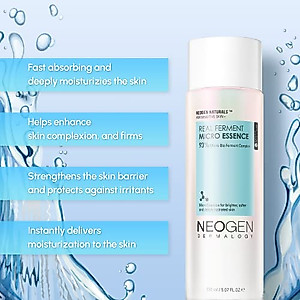 Neogen DERMALOGY Real Ferment Micro Collection - with Naturally Fermented Ingredients (Rice) & Hyaluronic Acid for Hydrated, Brightened and Healthy Skin (Micro Toner 5.07 Fl Oz (150 ml))