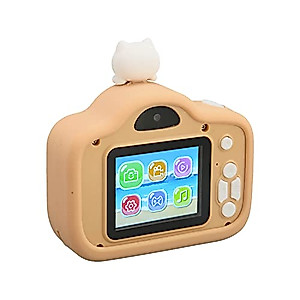 Kids Digital Camera Khaki Children Camera 40MP HD Dual Camera Children Cartoon Digital Camera Video Recorder with Lanyard Kids Digital Camera Small