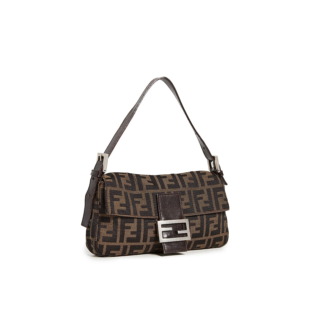 FENDI Women's Pre-Loved Baguette, Zucca, Brown, One Size