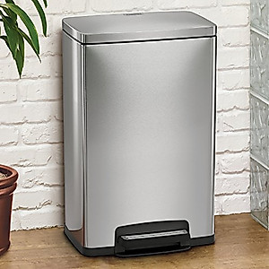 Tramontina 13 Gallon Step Trash Can Stainless Steel Includes 2 Freshener Cartridges …