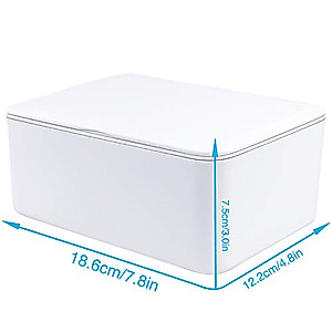 DOERDO 2 PCS Wipes Dispenser Wet Wipe Holder with Lid Wipes Tissue Case Tissue Storage Box Keeps Baby Wipes Fresh and Safe(White,Gray)