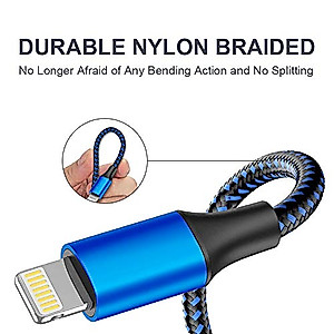 Charger iPhone Cable Cord [Apple MFi Certified] 4 Pack 3/3/6/6 FT USB Lightning Cable Nylon Braided Fast iPhone Charging Cord Data Sync USB Wire For iPhone 14/13/12/11Pro/11/XR/X/8/7/6/5,ipad, AirPods