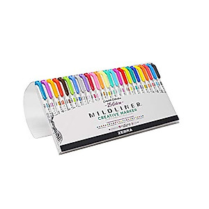 Zebra Pen 78525 Mildliner Double Ended Highlighter Set, Broad and Fine Point Tips, Assorted Ink Colors, 25-Pack