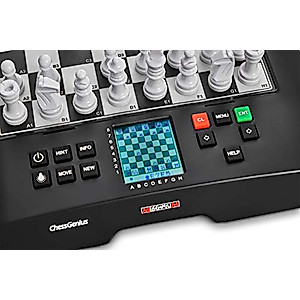 Chess Genius Electronic Chess Board Set by Millennium - Play Chess at Any Level - for Beginners to Advanced Players - Portable - Educational and Entertaining – Play with Friends or AI - M810
