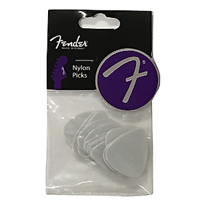 Fender Nylon Guitar Picks 351 Shape, White, 0.60mm, 12-Pack