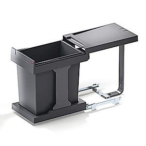 Hailo Solo 20 Liters (21.1 qrt) Manual Low Height Pullout Trash Can System with Fixed Lid