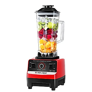 Generic Silver Crest Blender 4500W 2L Large Capacity Commercial With Mixer Grinder Heavy Duty Machine Portable Ice Smoothie Blenders, Medium, Red& Black, JWS-801PP