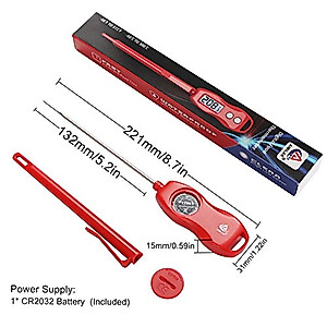 Digital Kitchen Food Meat Thermometer - AIMILAR AY6001-R1 Instant Read Cooking Meat Thermometers for Cooking and Grilling with Backlight Waterproof Magnetic for Grill Oven BBQ Smoker Turkey Water