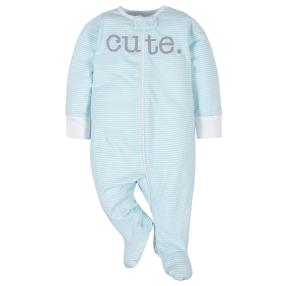 Gerber Unisex Baby 4 Pack Sleep 'N Play Footie Words Grey 3-6 Months