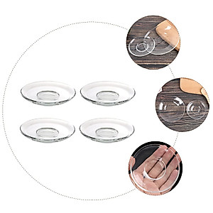 Clear Glass Plates Small Glass Plates Snack Dishes Dessert Plate 4Pcs Transparent Glass Saucers Round Tea Saucers Decorative Snack Dishes Tea Plates Glass Dinner Plate Saucer Glass Plates