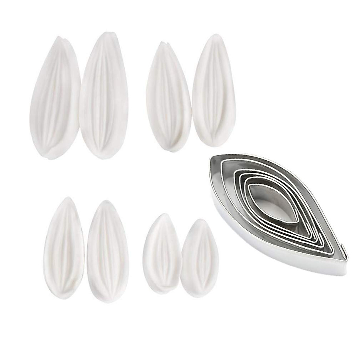 KALAIEN Dahlia Sugar Flower Veining Molds Fondant Cutters Gumpaste Cake Craft Tools(14PCS)