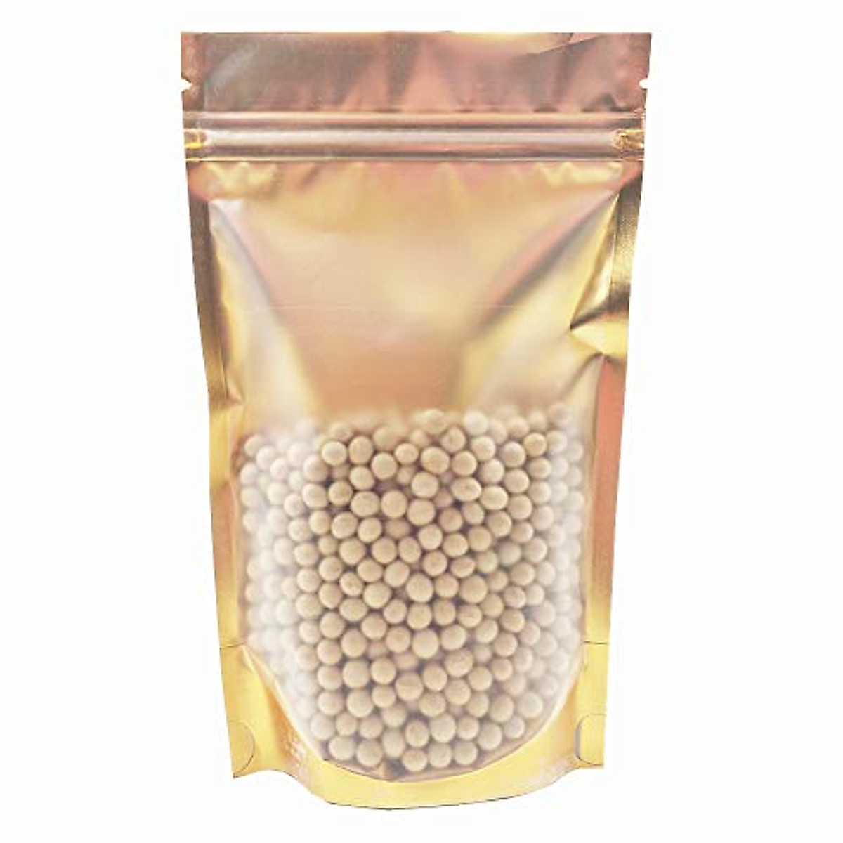 FERENLI 50 Pieces Aluminum Foil Mylar for Zip Bags Lock Plastic Heat Sealable Stand Up Food Storage Bag Coffee Beans Candy Zipper Lock Packing Pouch for Sample Reusable 6.3x9.4 inch