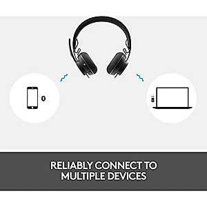 Logitech Zone 900 Wireless Bluetooth Noise Canceling Mic Over-Ear Stereo Headset, Flip to Mute, Multi-Device Connectivity Headset - 981-001100 (Renewed)